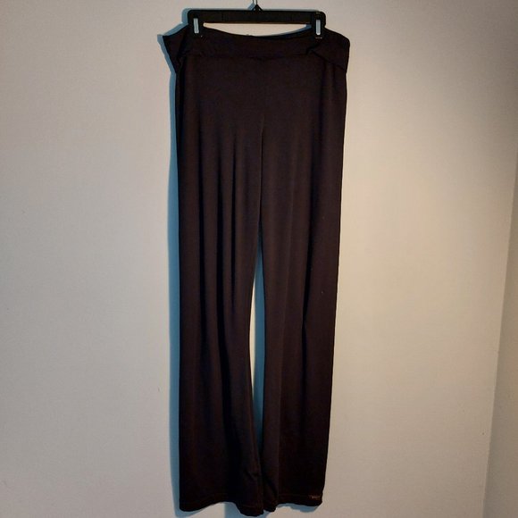 Yogabella | Pants & Jumpsuits | Black Rollover Flare Leg Very Long Yoga ...